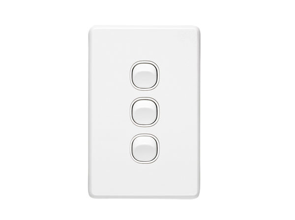 Clipsal 10A Switch, 3 Gang, Standard (White) – OLICTA