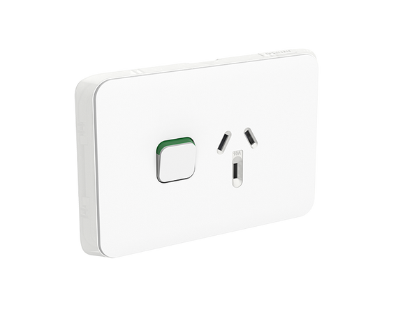 Clipsal Iconic Single Switch Socket Outlet, Horizontal Mount, 250V, 10 ...