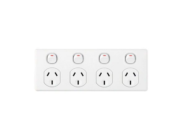 Clipsal Quad Switch Socket Outlet, Classic, 250V, 10A (white) – OLICTA
